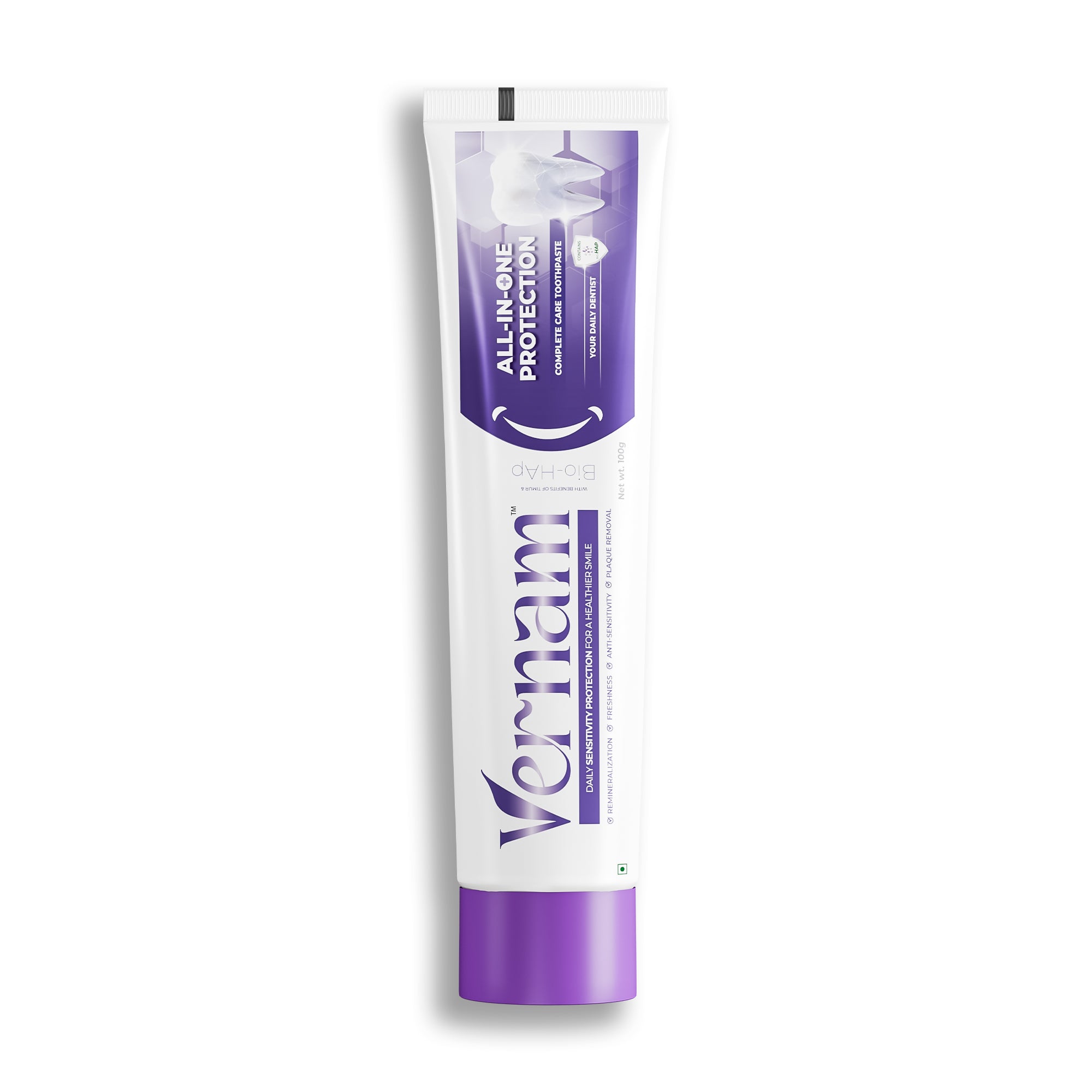 Vernam All-in-One Toothpaste | Complete Fluoride-Free Oral Care with BioHAP – Vernam Iconic